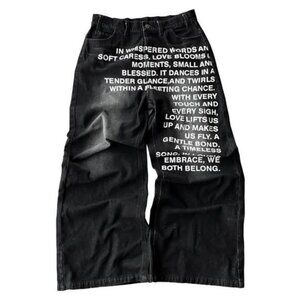 Other | Y2k Men Jeans Vintage American Pattern Letter Jeans Streetwear ...